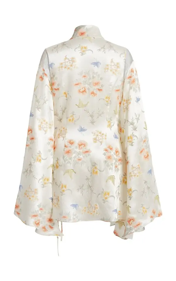 Christopher Esber Herloom Silk Brocade Wrap Top