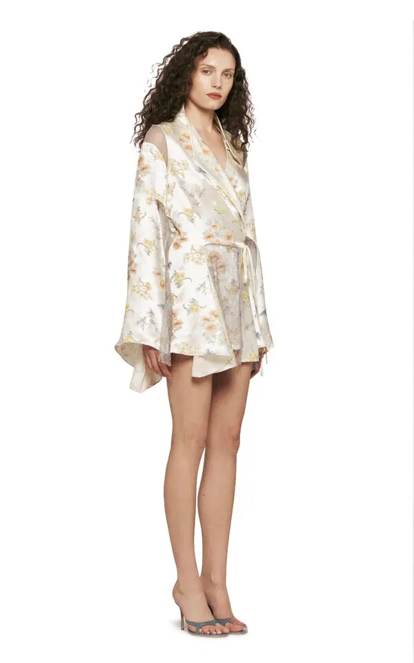 Christopher Esber Herloom Silk Brocade Wrap Top