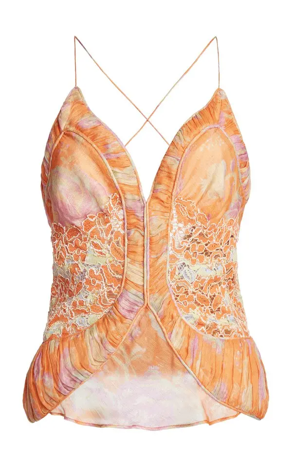 Christopher Esber Siower Linen-silk Blend Gown