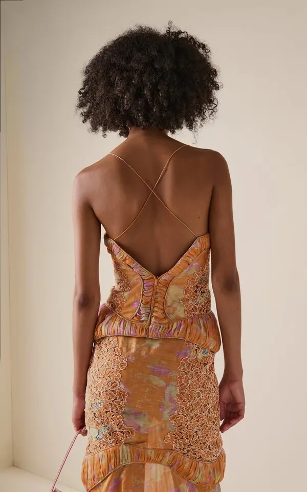 Christopher Esber Siower Linen-silk Blend Gown