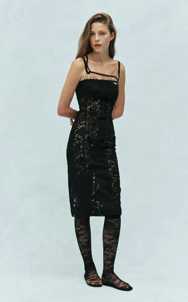 Christopher Esber Venise Lasercut Leather Dress