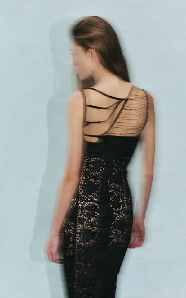 Christopher Esber Venise Lasercut Leather Dress