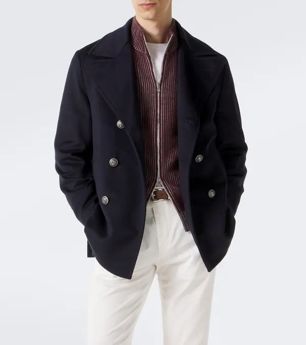 Brunello Cucinelli Virgin Wool Peacoat