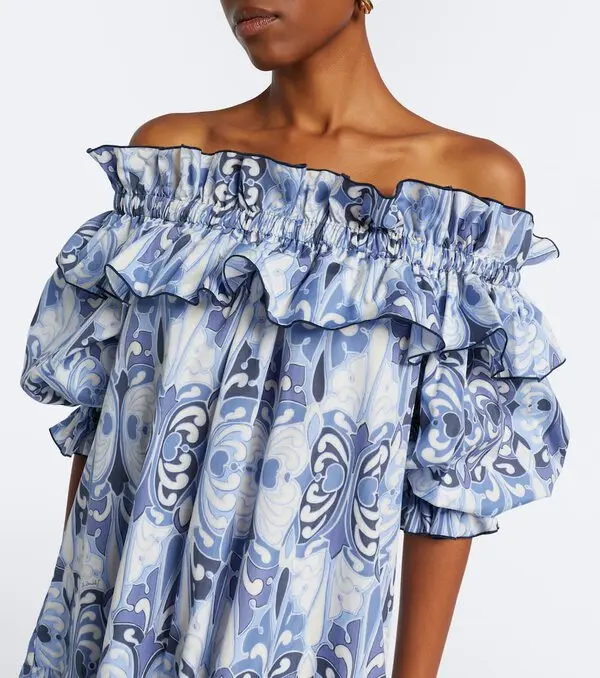 La DoubleJ Breakfast Printed Cotton Poplin Mini Dress