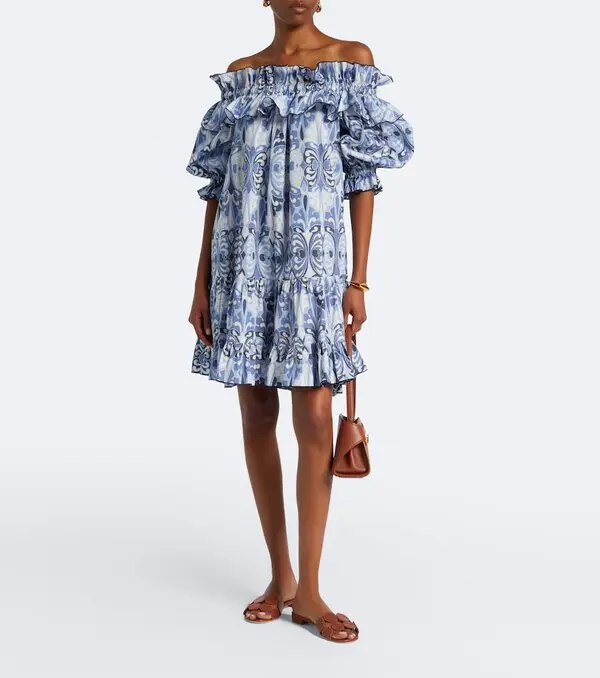 La DoubleJ Breakfast Printed Cotton Poplin Mini Dress
