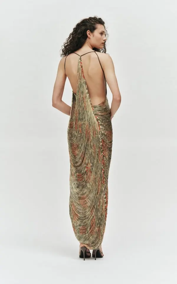 Christopher Esber Warped Wallpaper Printed Tassel Gown