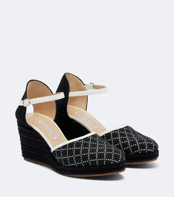 Manolo Blahnik Espadrahi Raffia-effect Wedge Espadrilles