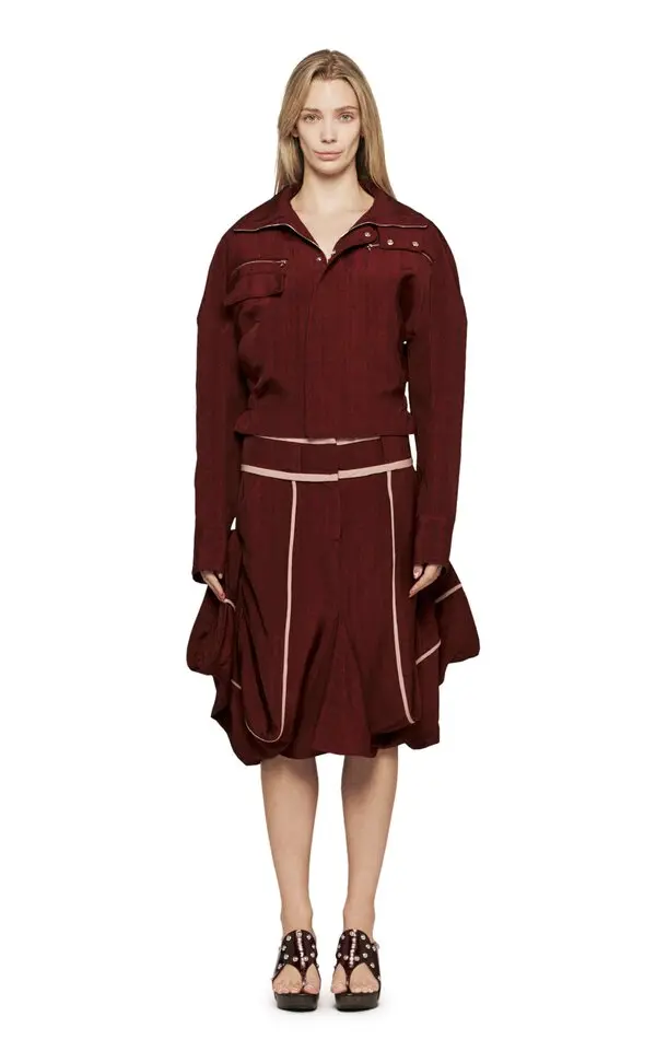 Christopher Esber Atlas Morphed Wool Midi Skirt