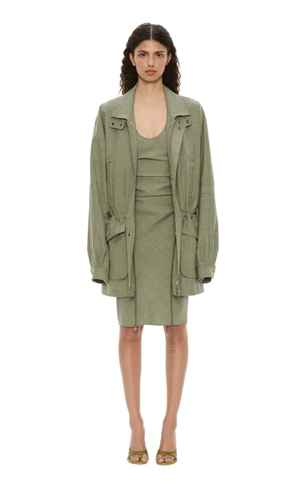 Christopher Esber Banyan Side Twist Tank Wool-blend Midi Dress
