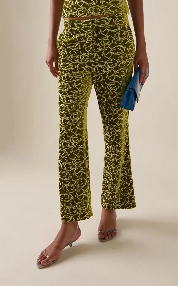 Christopher Esber Embroidered Velvet Cropped Trousers