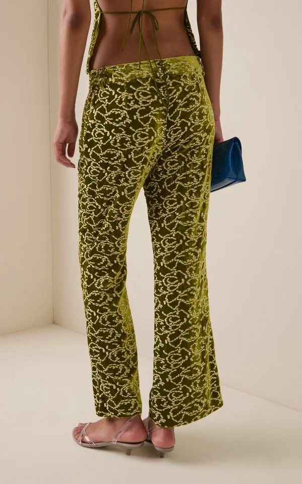 Christopher Esber Embroidered Velvet Cropped Trousers