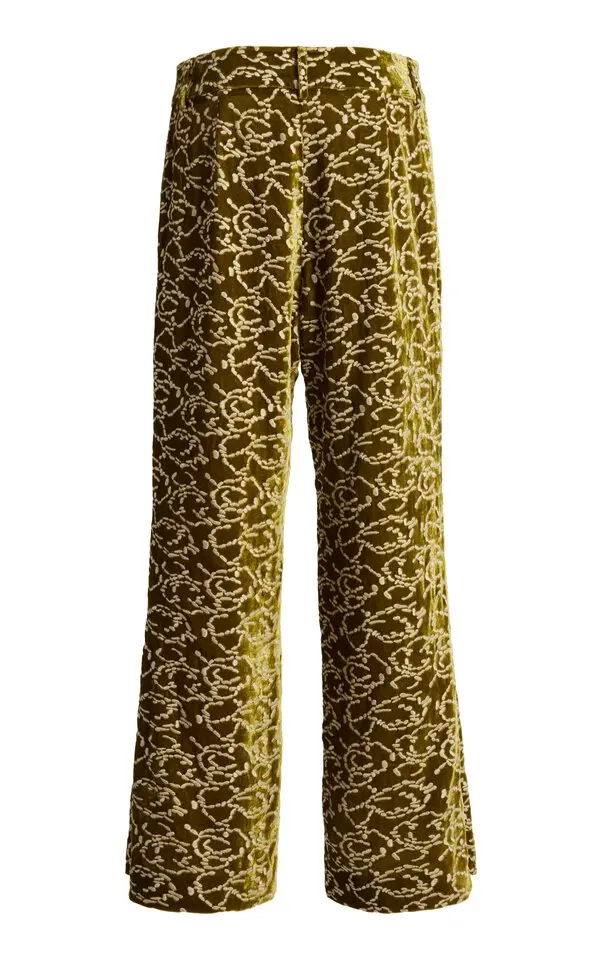 Christopher Esber Embroidered Velvet Cropped Trousers
