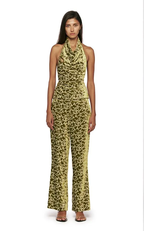 Christopher Esber Embroidered Velvet Cropped Trousers