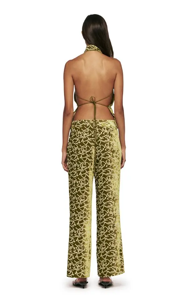 Christopher Esber Embroidered Velvet Cropped Trousers