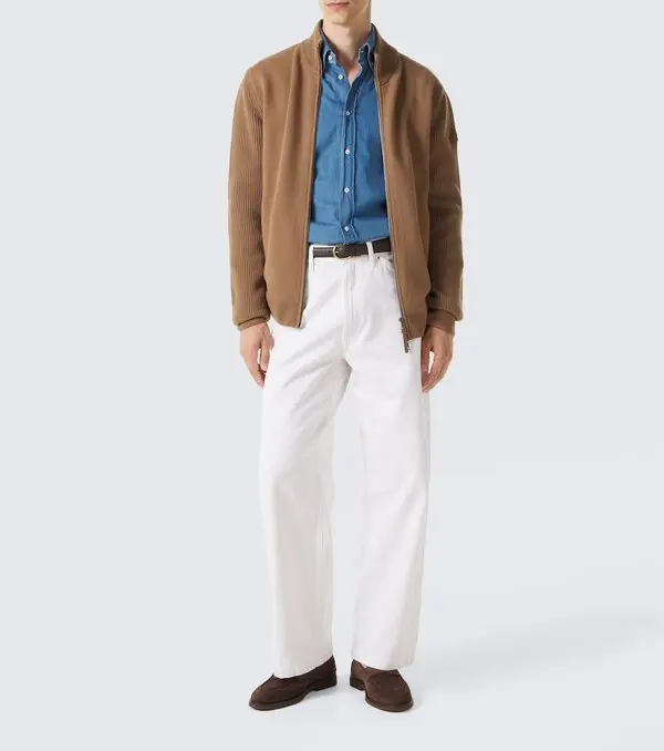 Moncler Wool And Cashmere Zip-up Cardigan - Brown