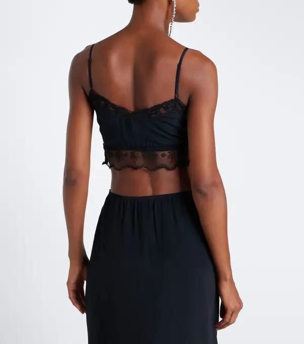 Simone Rocha Lace-trimmed Satin Bralette