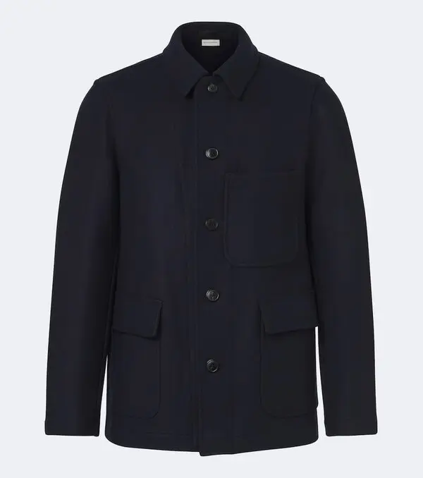 Dries Van Noten Navy Wool-blend Jacket