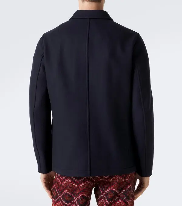 Dries Van Noten Navy Wool-blend Jacket
