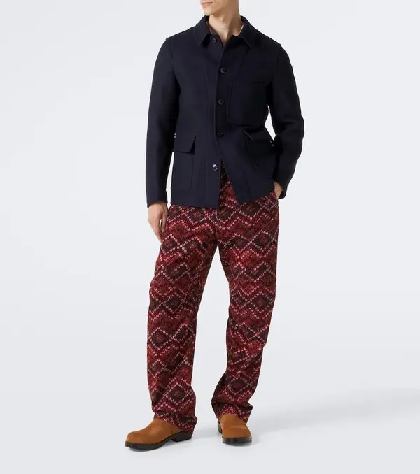 Dries Van Noten Navy Wool-blend Jacket