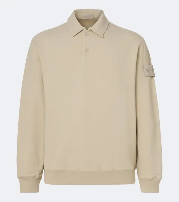 Stone Island Ghost Cotton-blend Jersey Polo Sweater