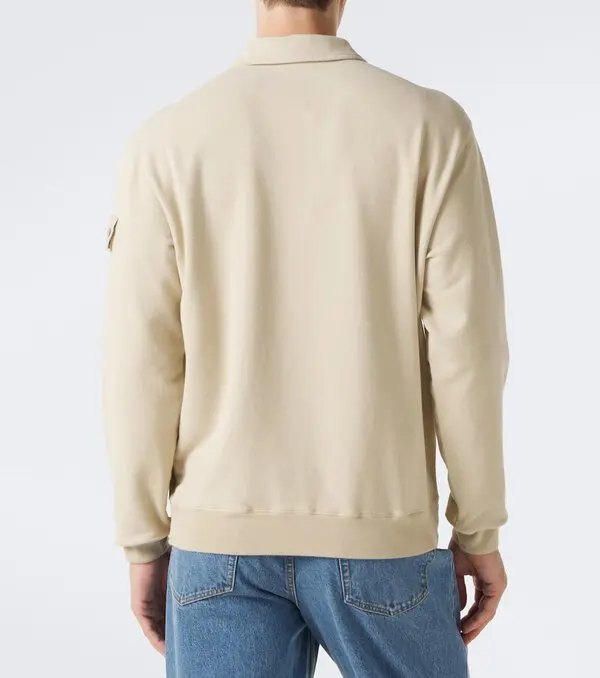 Stone Island Ghost Cotton-blend Jersey Polo Sweater