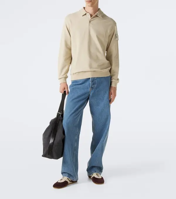 Stone Island Ghost Cotton-blend Jersey Polo Sweater