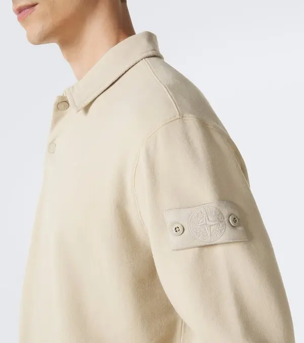 Stone Island Ghost Cotton-blend Jersey Polo Sweater