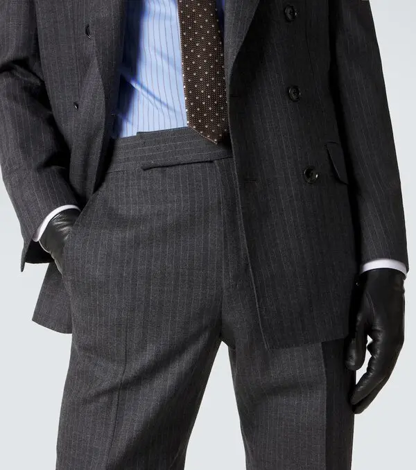TOM FORD Herringbone Wool Straight Pants