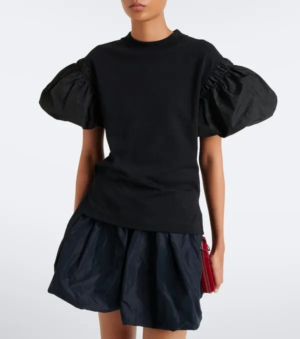 PATOU Puff-sleeve Cotton Jersey T-shirt