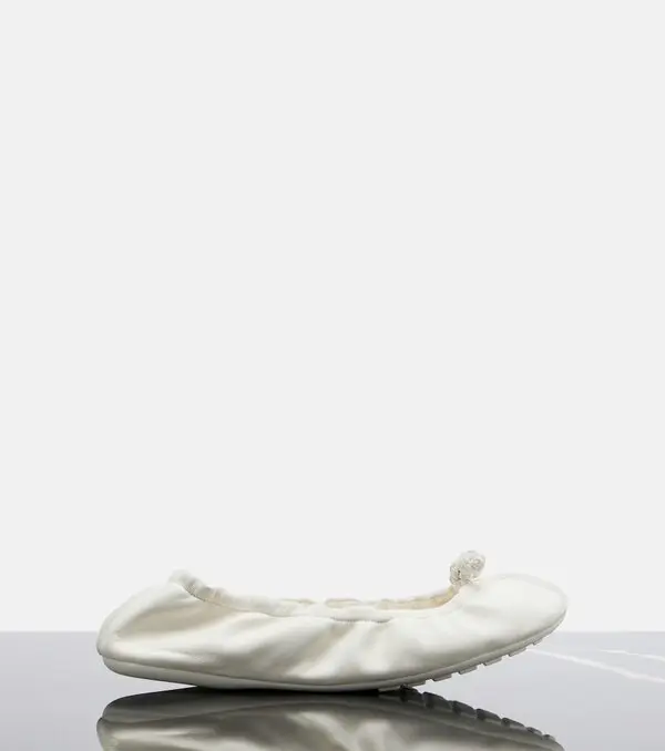 Bottega Veneta Fantasmina Knot Leather Ballet Flats - White