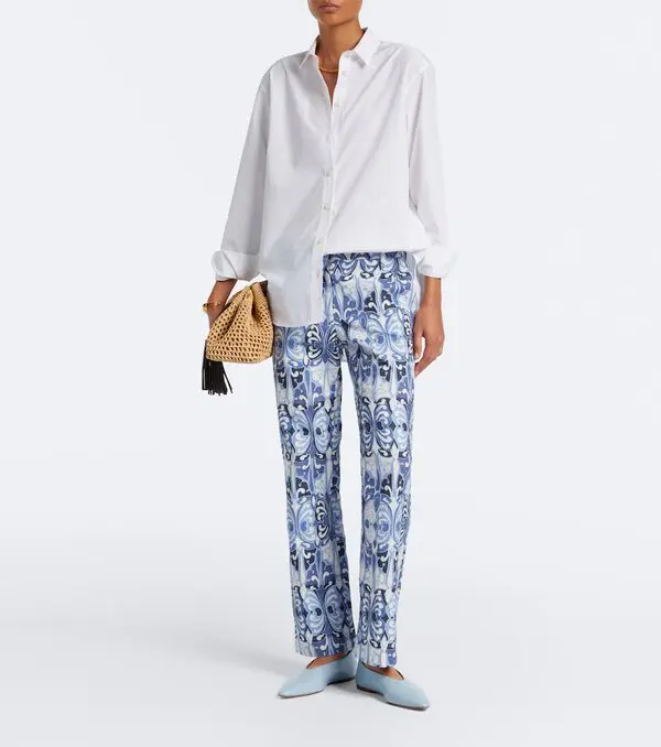 La DoubleJ 24/7 Printed Straight Leg Cotton Pants