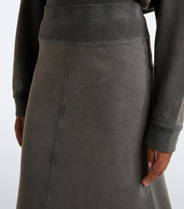 MARANT ETOILE Solkia Cotton Jersey Midi Skirt - Grey