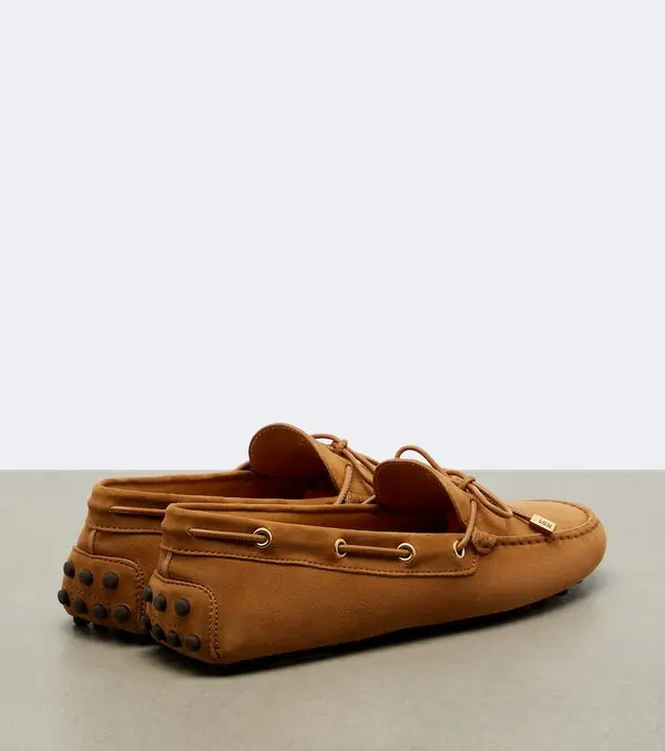 TOD'S Suede Gommino Boat Shoes - Brown