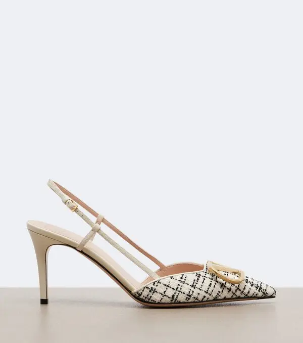 Valentino Garavani Vlogo Buckle Slingback Pumps