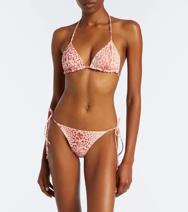 Roberto Cavalli Leopard-print Bikini Bottoms
