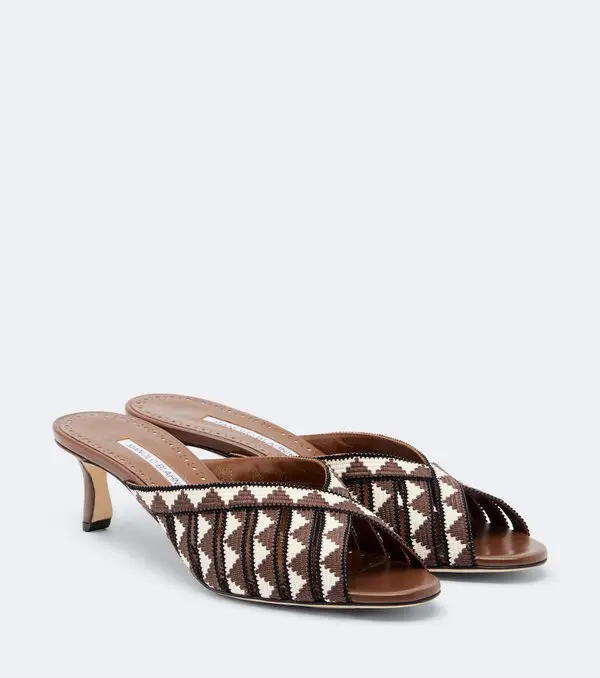 Manolo Blahnik Trofesamu Knitted Mules