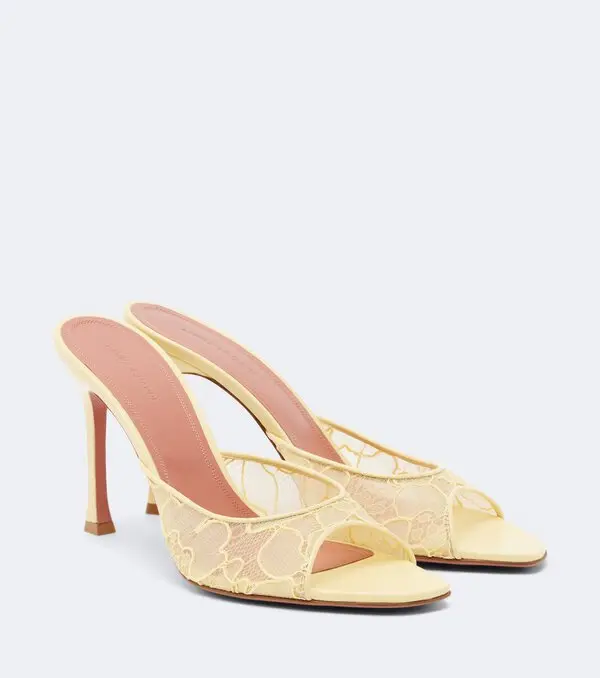 Amina Muaddi Alexa Lace Mules