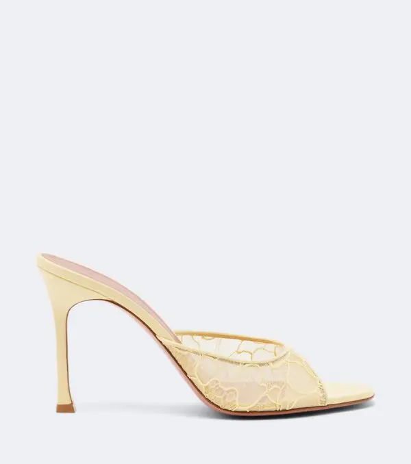 Amina Muaddi Alexa Lace Mules