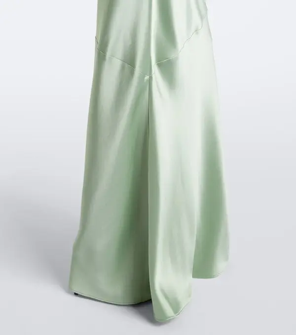 Retrofete Odalis Beaded Draped Maxi Dress In Matcha