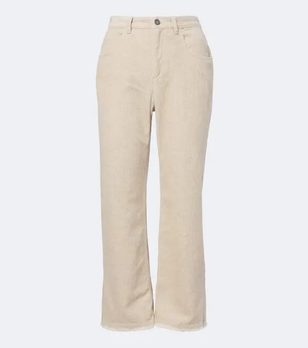 MARANT ETOILE Ruthie Corduroy Straight Leg Pants - Beige