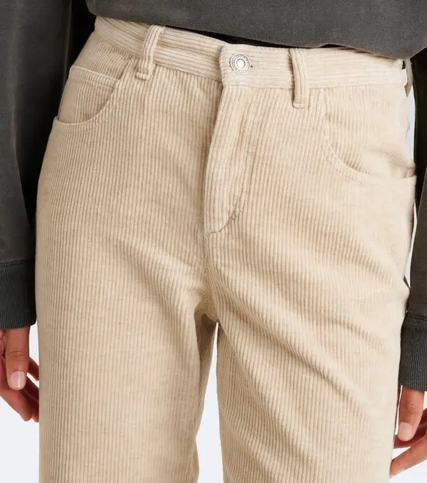 MARANT ETOILE Ruthie Corduroy Straight Leg Pants - Beige