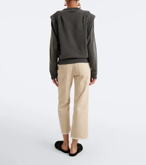 MARANT ETOILE Ruthie Corduroy Straight Leg Pants - Beige