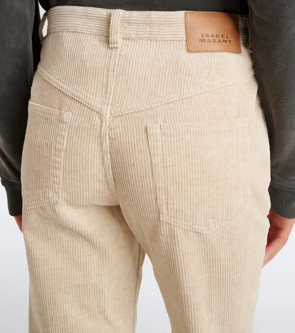 MARANT ETOILE Ruthie Corduroy Straight Leg Pants - Beige