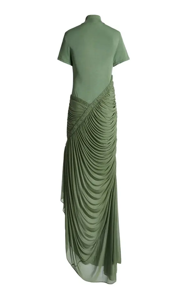 Christopher Esber Fusion Ruched Ripple Maxi Dress