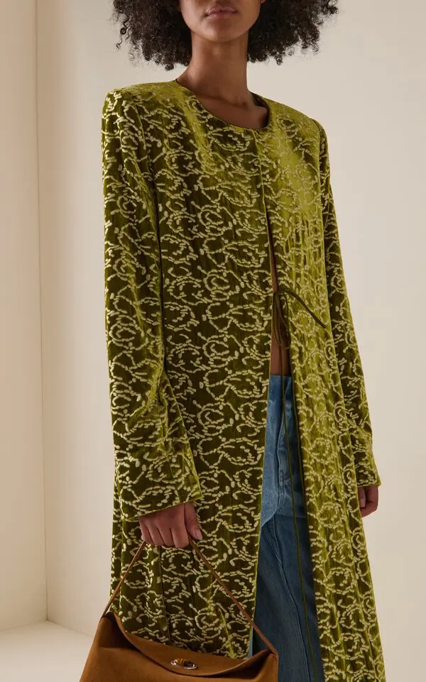 Christopher Esber Embroidered Silk Velvet Robe Coat