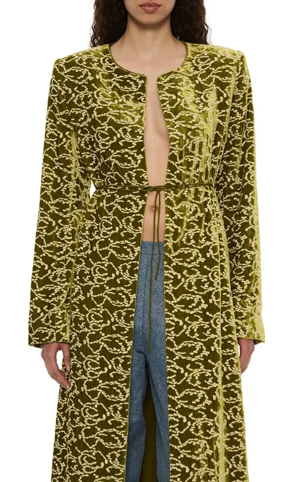 Christopher Esber Embroidered Silk Velvet Robe Coat