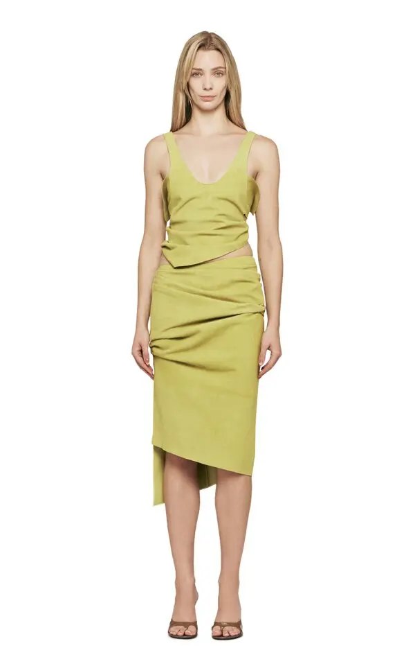 Christopher Esber Marea Suede Midi Skirt