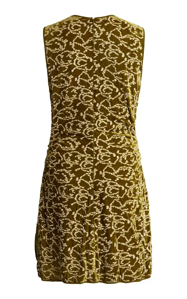 Christopher Esber Embroidered Silk Velvet Loophole Mini Dress