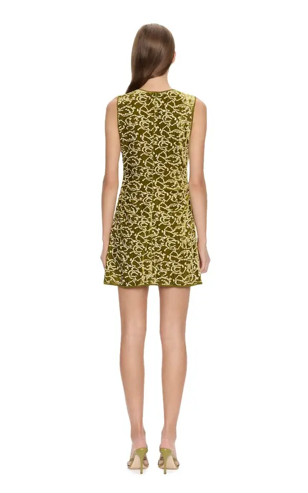 Christopher Esber Embroidered Silk Velvet Loophole Mini Dress