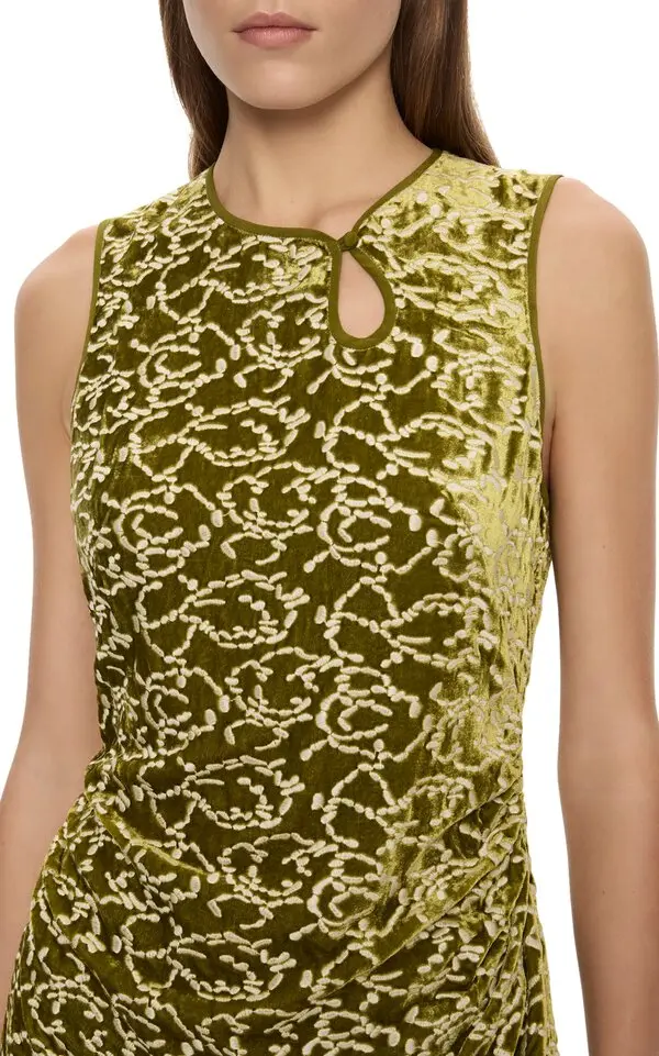 Christopher Esber Embroidered Silk Velvet Loophole Mini Dress